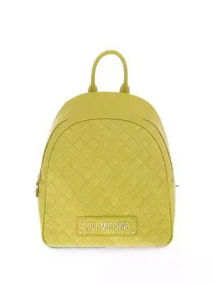Moschino Quilted-design Logo-embellished Backpack - Green