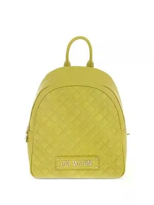 Moschino Quilted Logo Plaque Backpack - Green