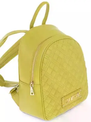 Moschino Quilted Logo Plaque Backpack - Green