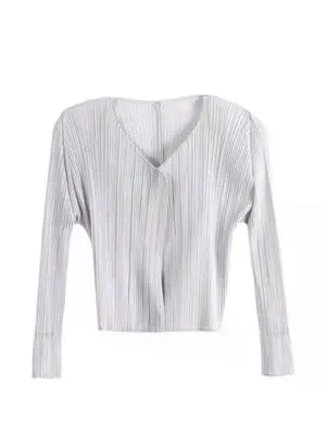 Issey Miyake Pleated V-neck Cardigan