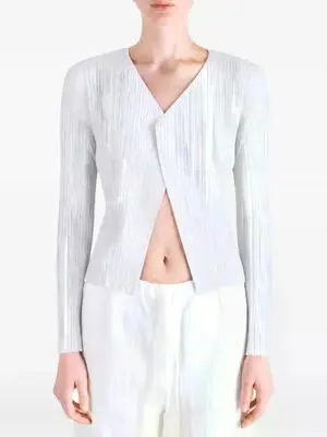 Issey Miyake Pleated V-neck Cardigan