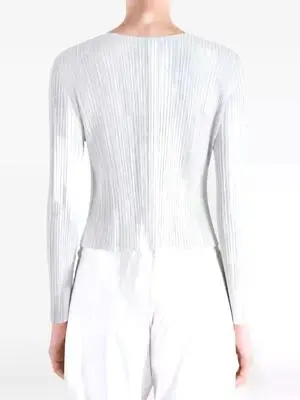 Issey Miyake Pleated V-neck Cardigan