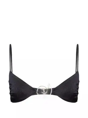 SALT & WAVE Aphrodite Shell-detail Bikini Top - Black