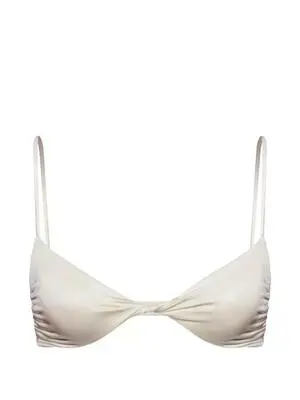 SALT & WAVE Twist-detail Bikini Top - White