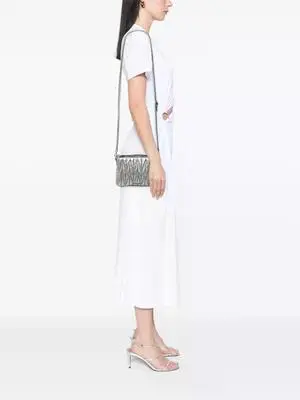 Miu Miu Matelasse Metallic Nappa Frame Clutch With Strap