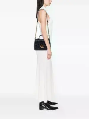 Gucci Gg Marmont Matelassé Leather Top Handle Bag Satchel