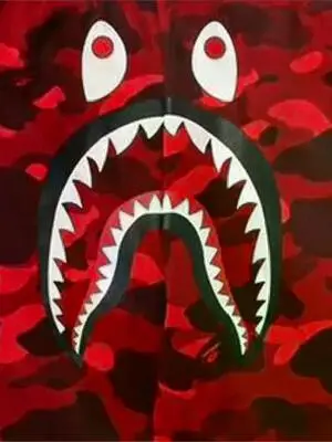 A BATHING APE Camo Shark Track Pants - Red