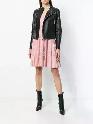 Dsquared2 Band Collar Leather Jacket