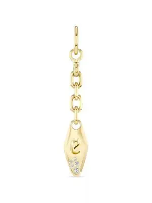 UNIFORM OBJECT 18k Yellow Diamond Engraved Letter Cable Chain Charm - Gold