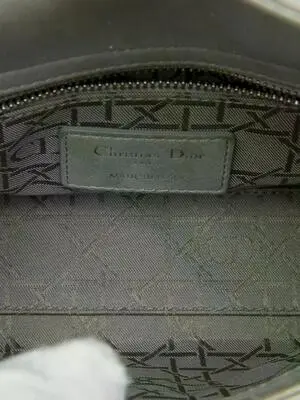 Dior Iridescent Lambskin Cannage Lady Satchel - Silver