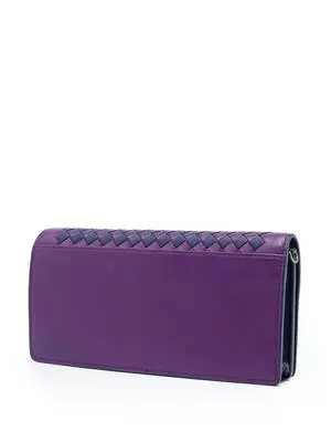 Bottega Veneta Nappa Intrecciato Continental Wallet On Chain - Purple