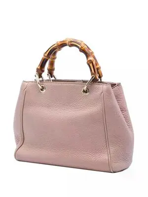 Gucci Calfskin Bamboo Shopper Satchel - Pink