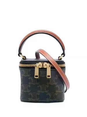 Celine 2023 Mini Triomphe Coated Canvas Vanity Case Satchel