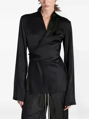 Rick Owens Wrap-style Long-sleeve Blouse - Black