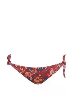 Isabel Marant Étoile Floral-motif Side-tie Bikini Bottoms - Red