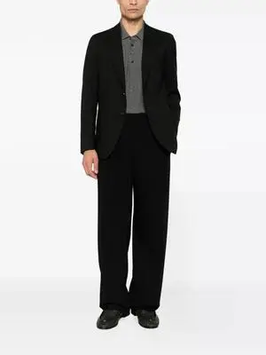 Giorgio Armani Pleated Wide-leg Trousers - Black