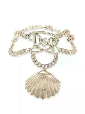Dsquared2 Logo Shell Pendant Necklace - Gold