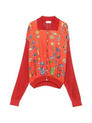 Versace Jewellery Print Pleated Sleeve Cardigan