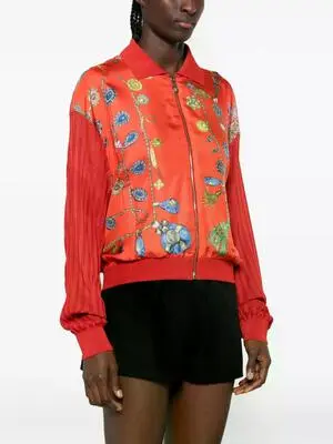 Versace Jewellery Print Pleated Sleeve Cardigan
