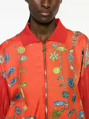 Versace Jewellery Print Pleated Sleeve Cardigan