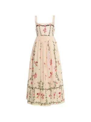 Agua Bendita Barbara Cauca Embroidered A-line Dress - White