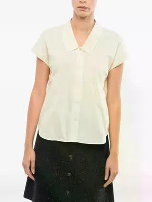 SAMSOE SAMSOE Sleeveless Italian-collar Shirt - Neutrals