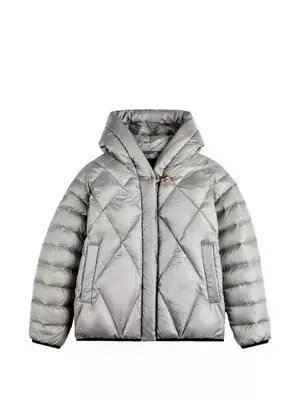 FAY Argyle Quilted Hooded Jacket
