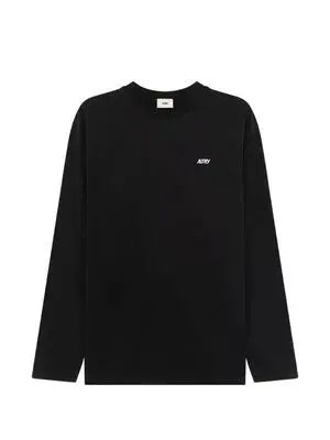 AUTRY Logo Print Long Sleeve T-shirt - Black