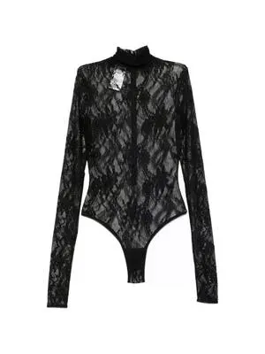 Andamane Ziggy Lace-patterned High-neck Bodysuit