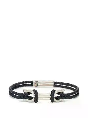 FERRAGAMO Gancini Braided Bracelet - Silver