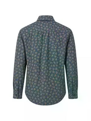 BASTONCINO Floral-print Long-sleeve Shirt - Blue