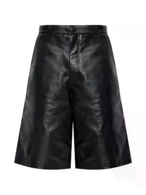 Balenciaga Logo-patch Leather Shorts