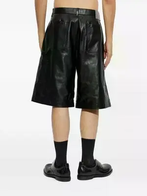 Balenciaga Logo-patch Leather Shorts