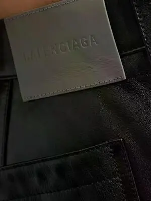 Balenciaga Logo-patch Leather Shorts