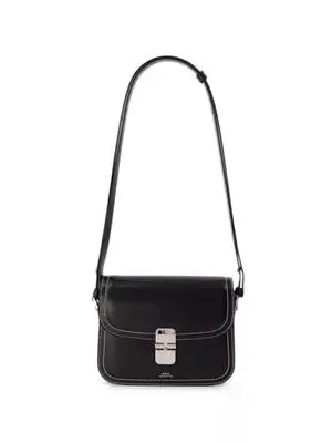 A.p.c. Grace Contrast-stitch Shoulder Bag - Black