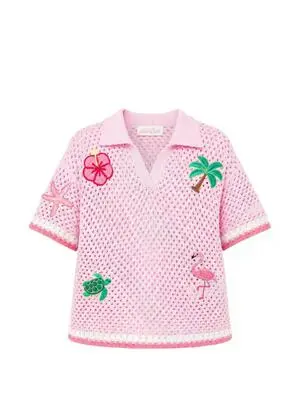 MC2 SAINT BARTH Pixie Crochet-knit Patch-detail T-shirt