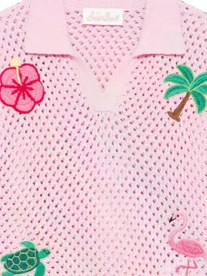 MC2 SAINT BARTH Pixie Crochet-knit Patch-detail T-shirt