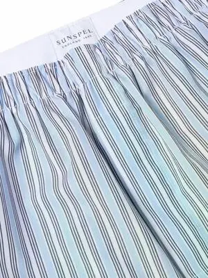 Sunspel Stripe-print Classic Boxer Shorts - Blue