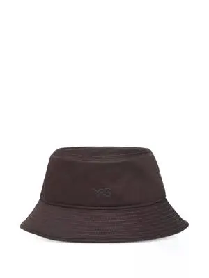 Y3 Logo Embroidered Bucket Hat - Brown