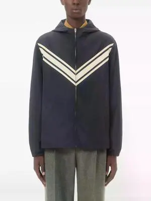 Valentino Garavani Lightweight Nylon Hooded Windbreaker With V-inlaid Detail