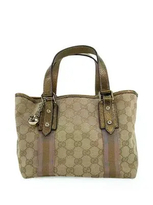 Gucci 2000s Sherry Line Monogram Canvas Handbag - Neutrals