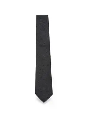 Canali Patterned Silk Tie - Black