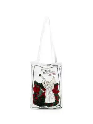 Undercover Sequin-embellished Embroidered Tote Bag - White