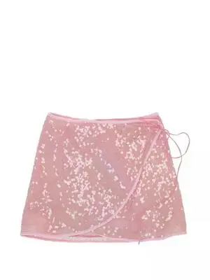 Oseree Sequin-embellished Wrap Skirt