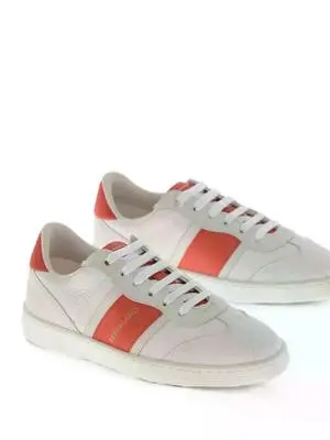 FERRAGAMO Achille Hammered Leather Sneakers