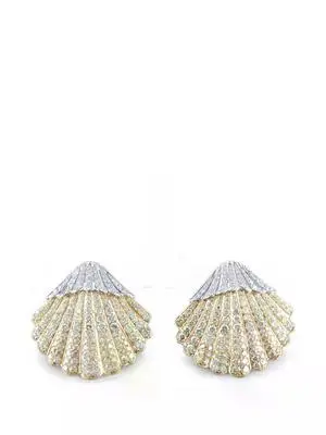 HYT JEWELRY Diamond Shell Earrings - Gold