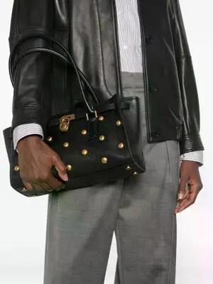 Michael Kors Studded Leather Shoulder Bag - Black