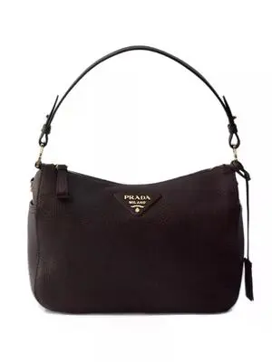 Prada Medium Leather Shoulder Bag - Brown