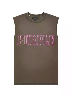 PURPLE BRAND Slab Outline Logo-print Tank Top - Brown