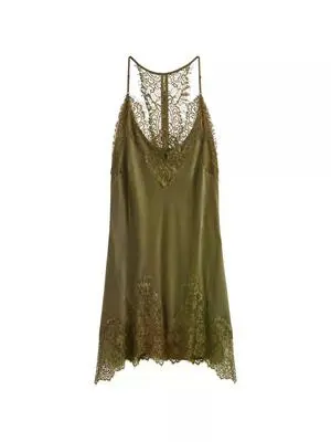 Gold Hawk Lace Trim Camisole Top - Green